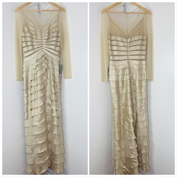 Adrianna Papell | Dresses | Nwt Adrianna Papell Shutter Pleat Gown ...